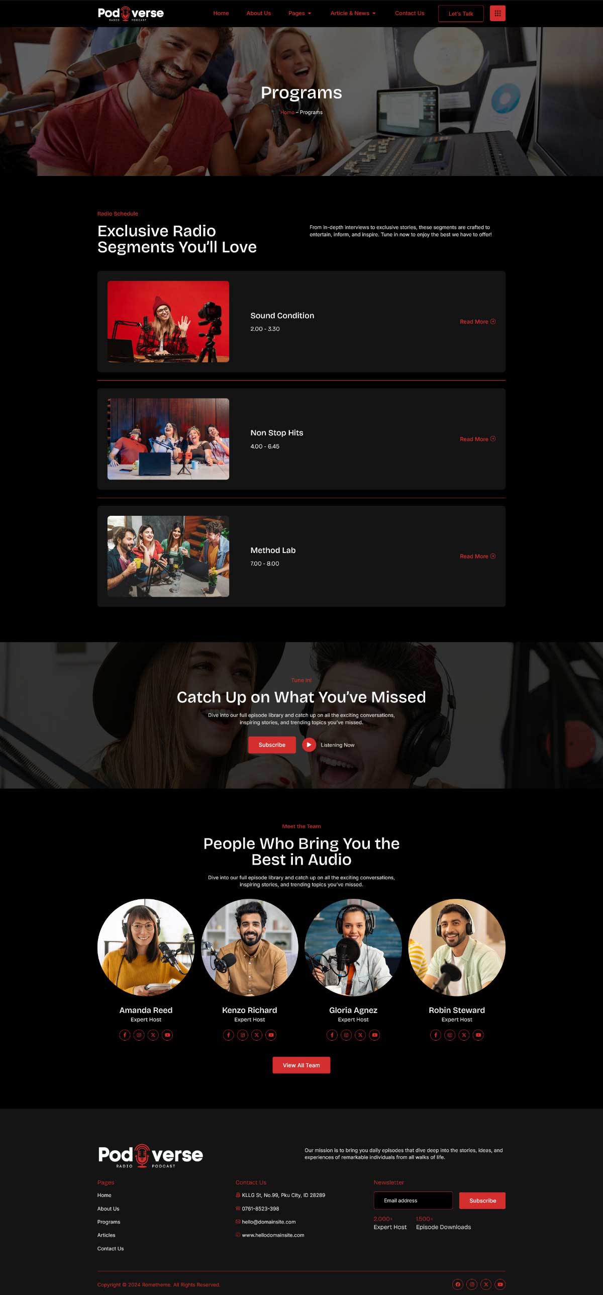 Podverse - Radio Station & Podcaster Elementor Template Kit by Rometheme